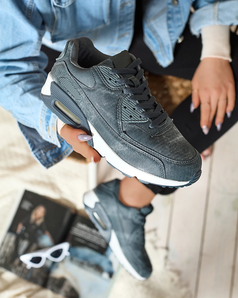 Navy blue moteriški sportiniai bateliai su raišteliais Detera - Avalynė ...